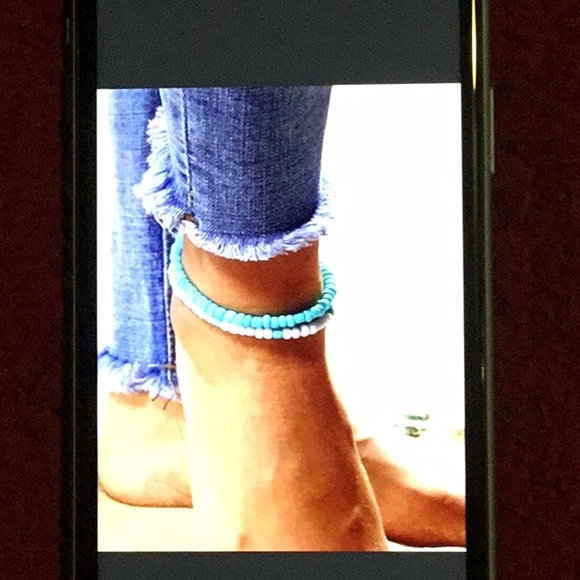 Ocean Dreams | Accessories | Anklet Layered White Blue Bead Summer Vsco ...